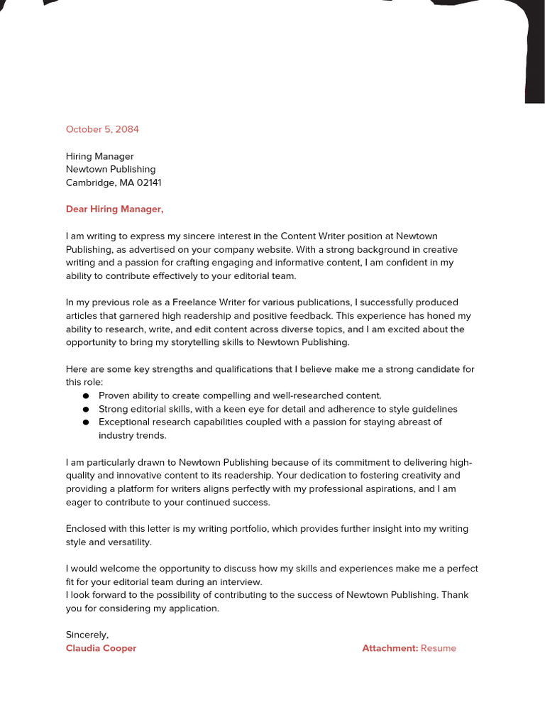Professional Motivation Letter Template | PDF
