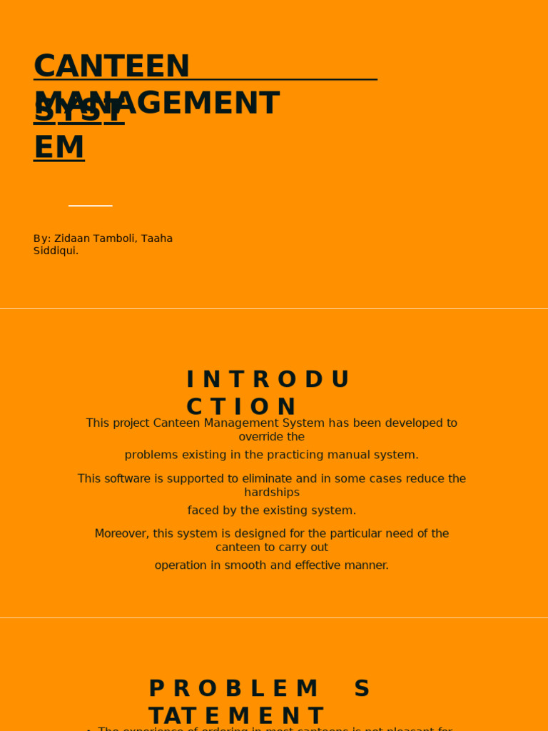 Presentation 1 Pdf Cafeteria Information Technology