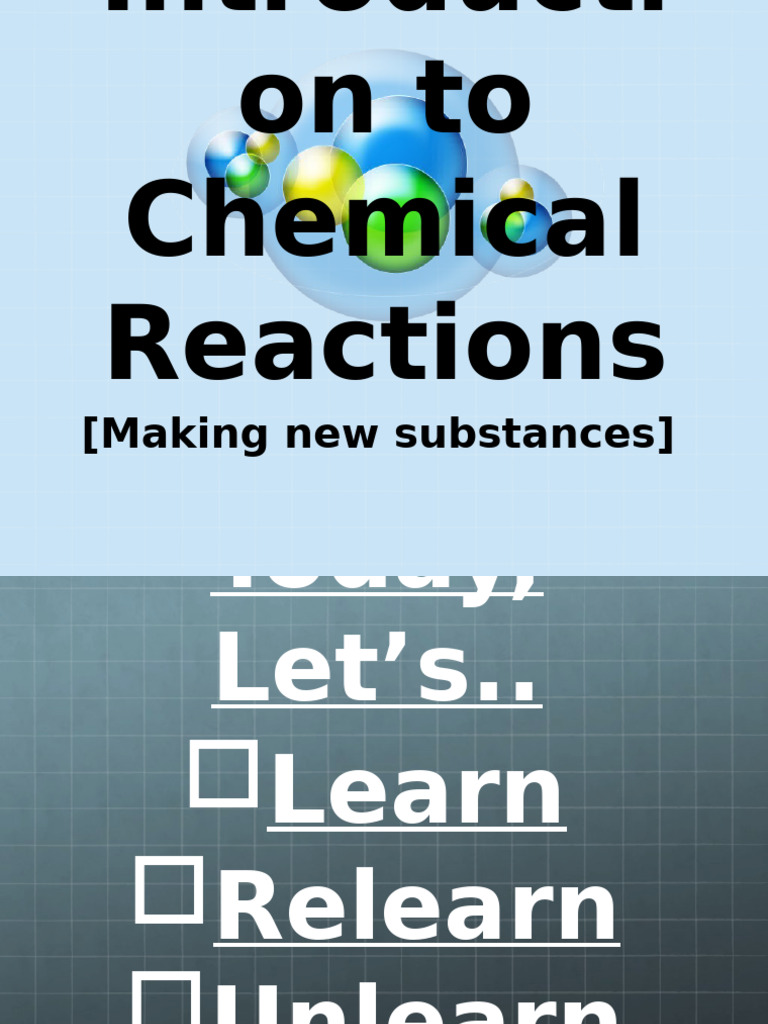 Intro To Chemical Reactions | PDF | Chemistry | Chemical Reactions