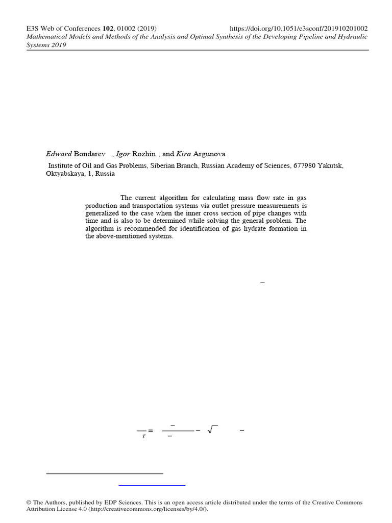 Generalization of The Algorithm of Determining Mas | PDF | Fluid ...