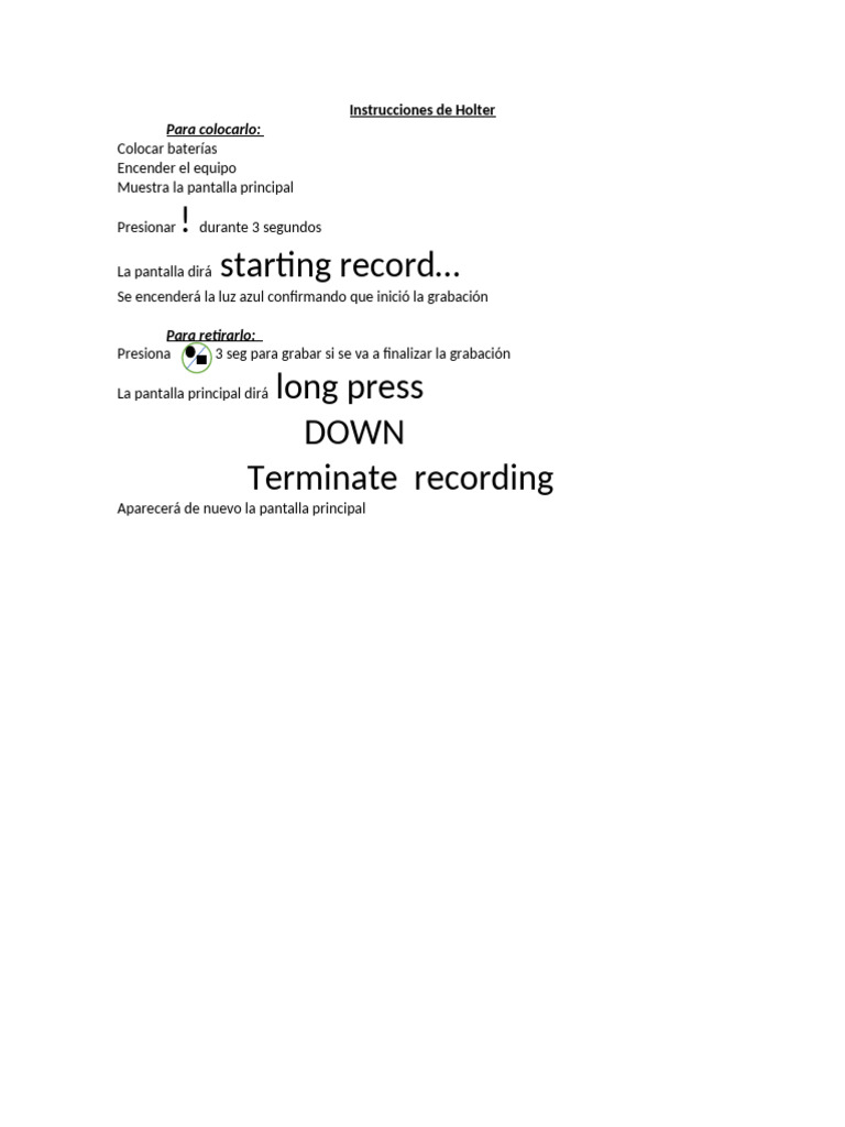 Pasos para Holter | PDF