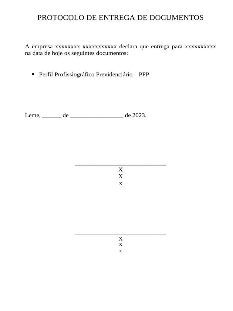 Protocolo de Entrega de Documento | PDF