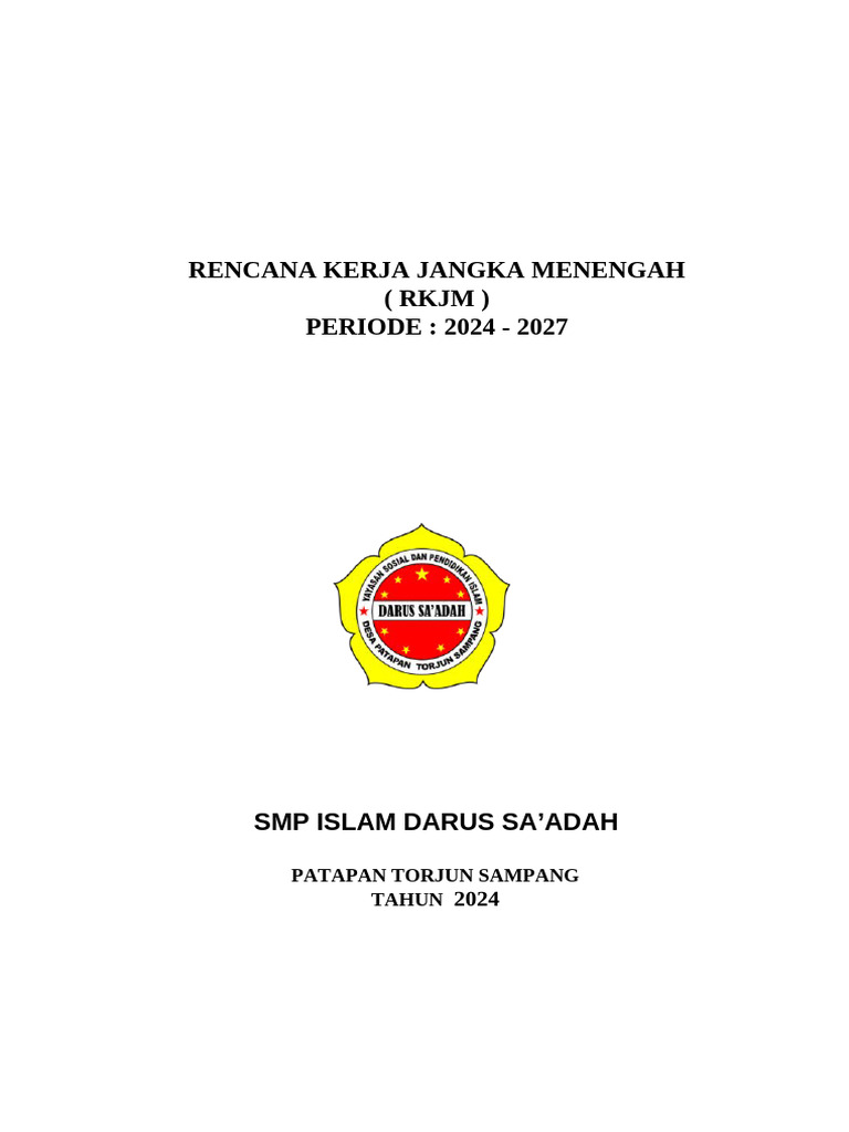 RKJM SMP Islam Darus Sa'adah 2024-2027 | PDF