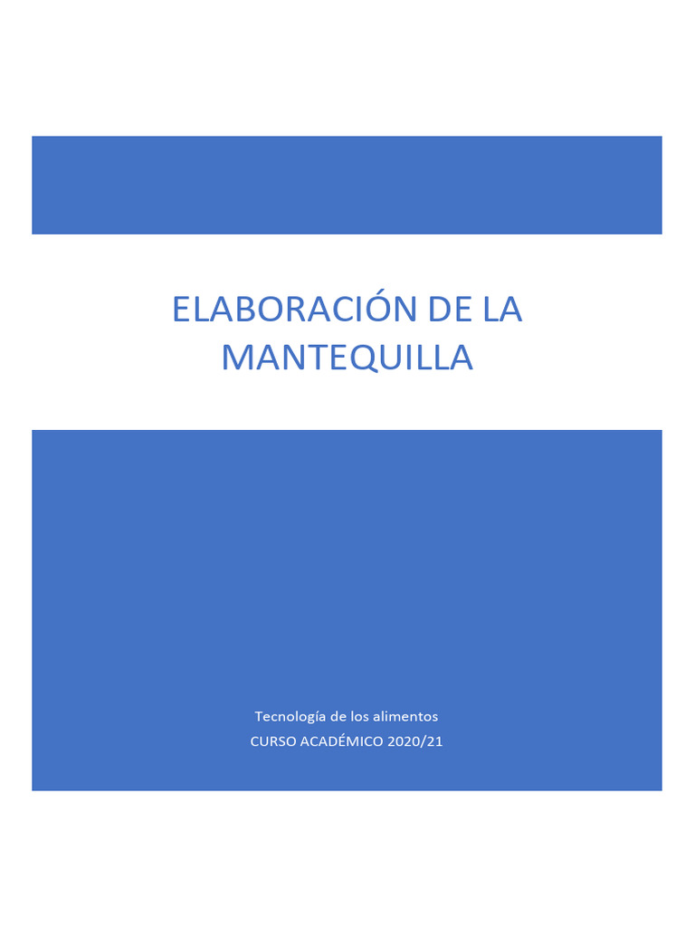 Práctica mantequilla | PDF | Mantequilla | Agua