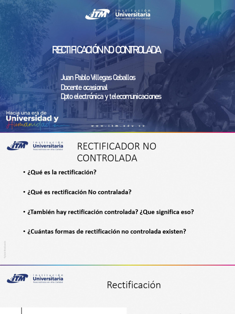 Rectificación No Controlada Electrónica | PDF | Rectificador | Corriente alterna