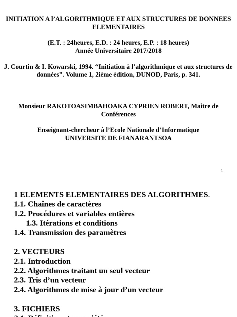 L1 Algo Chap1 2018 | PDF | Booléen | Division