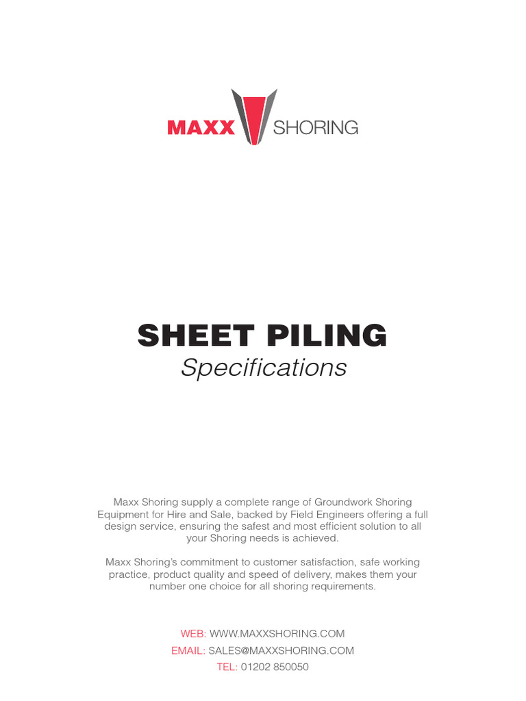 Maxx Shoring Brochure Sheet Piling 02 | PDF | Civil Engineering