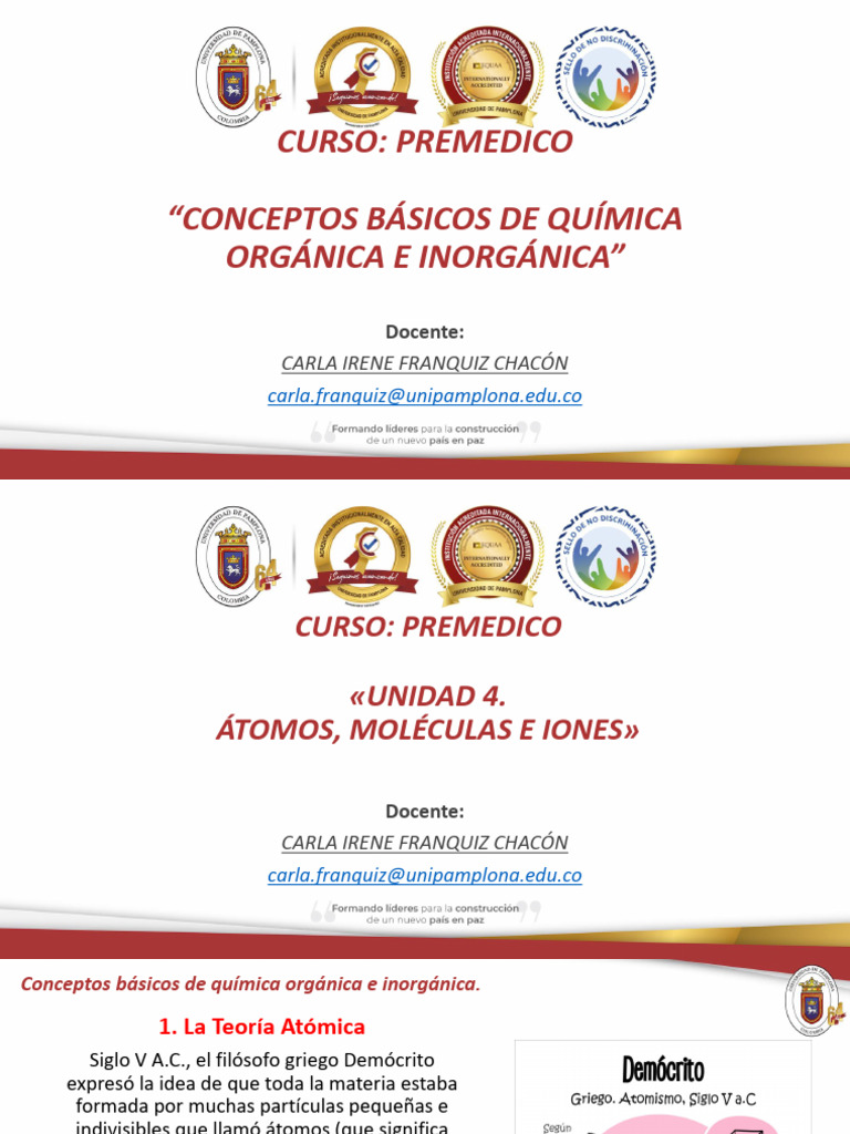 Unidad 4. Atomos, Moleculas e Iones | PDF | Átomos | Química