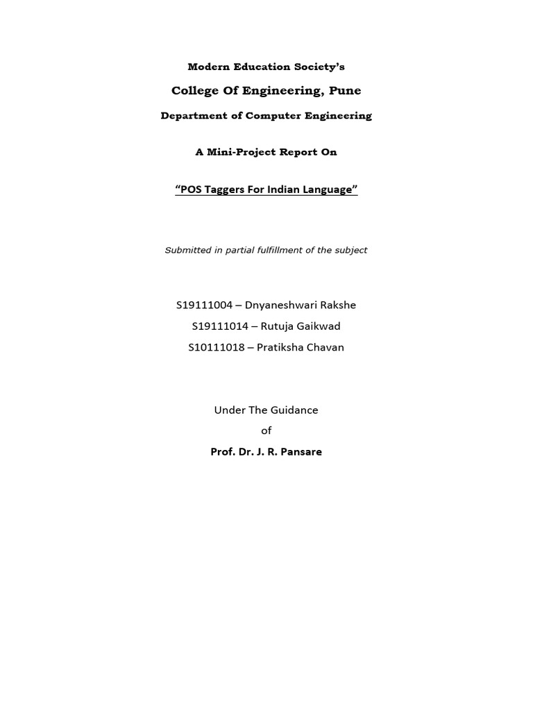 Rutuja | PDF | Parsing | Part Of Speech