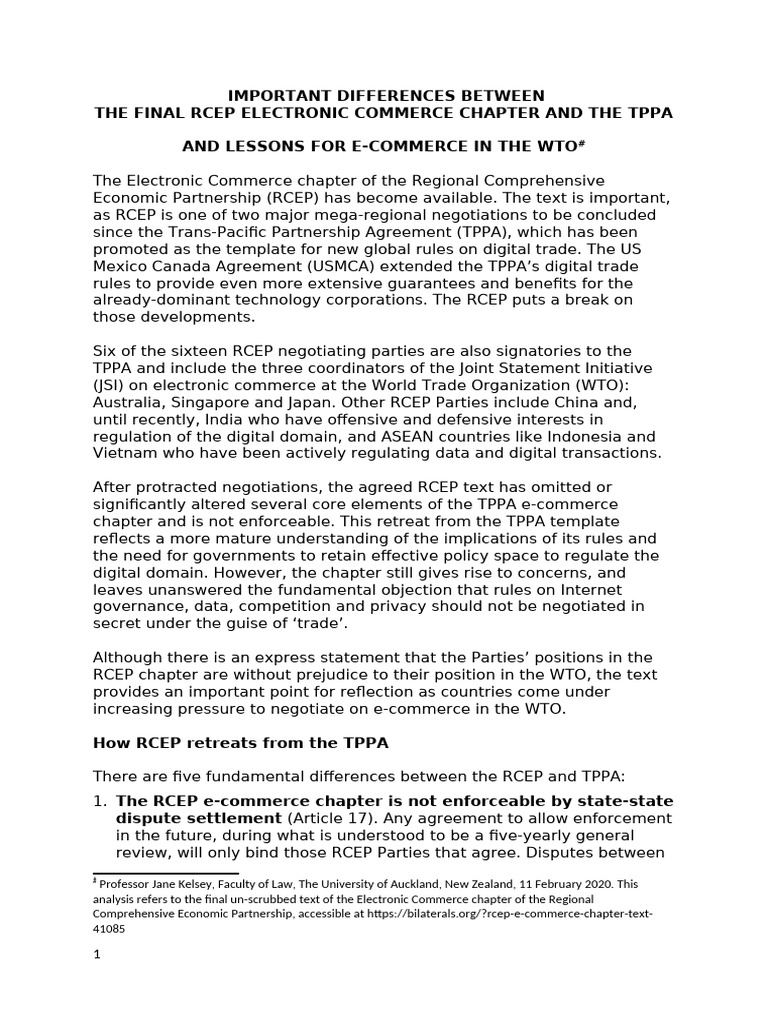 Analysis E-Comm Text Feb 2020 Final | PDF | Trans Pacific Partnership ...