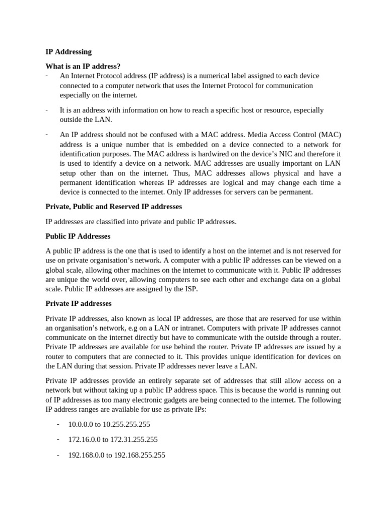 Lsn6_IP_Addressing | PDF | Ip Address | I Pv6