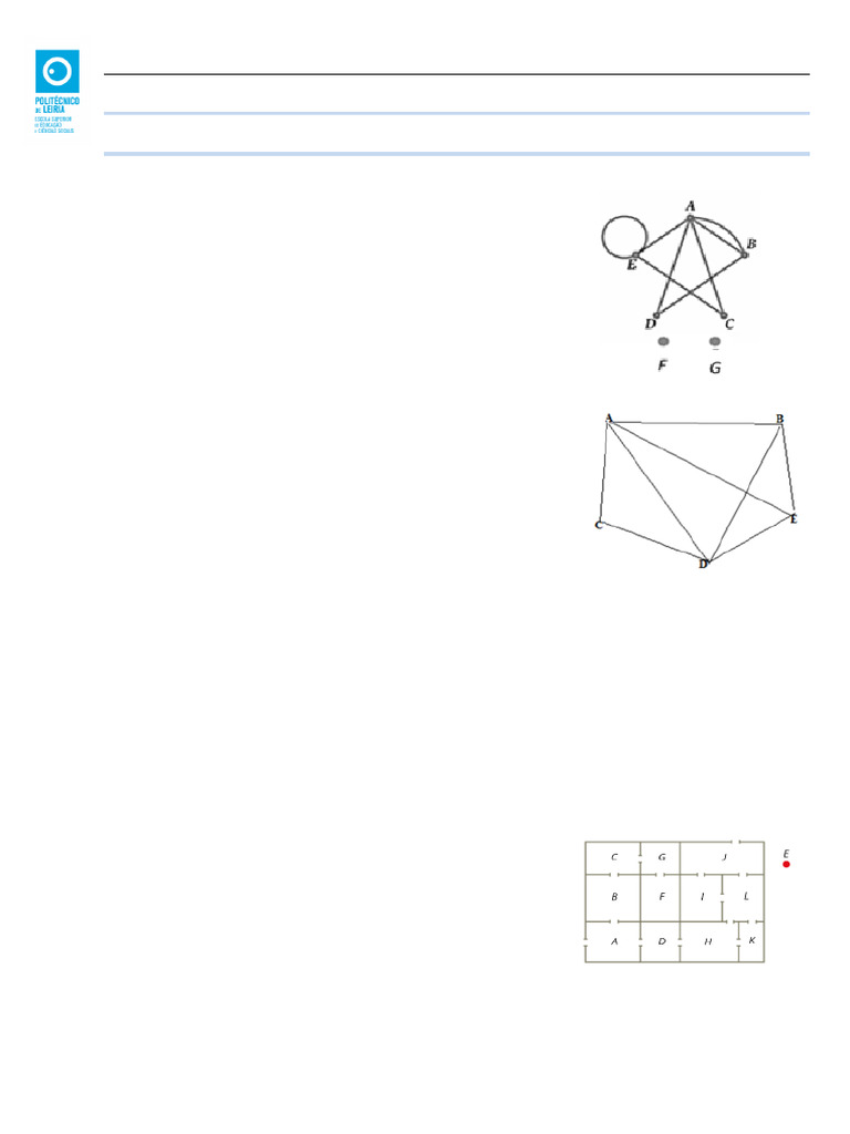 Exercícios de Grafos e Caminhos Eulerianos | PDF | Teoria dos Gráficos | Vértice (teoria dos ...