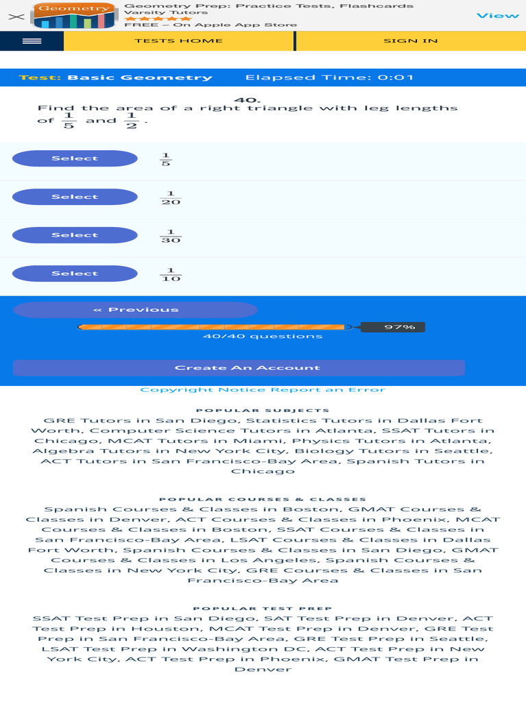 Basic Geometry - Basic Geometry Diagnostic Test 9 - Practice Question ...