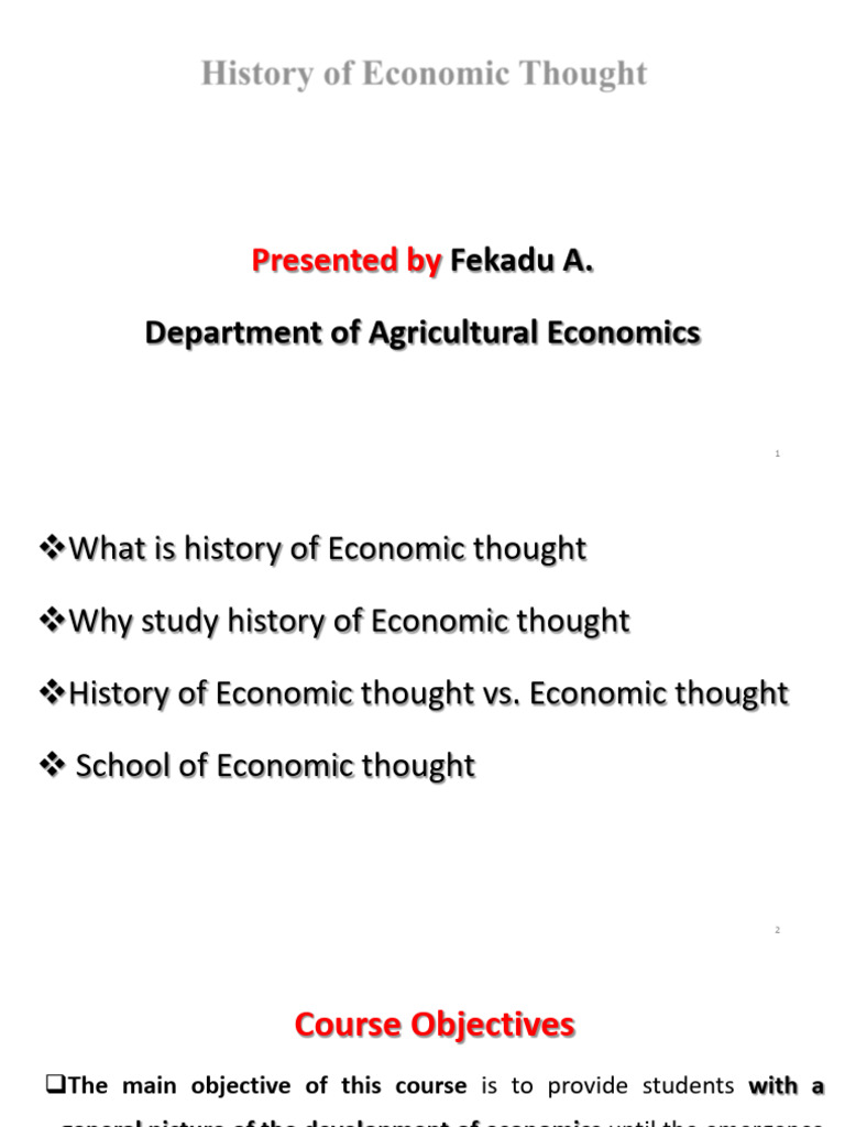 History of Economic Thought Powerpoint Note For Students 2024 | PDF ...