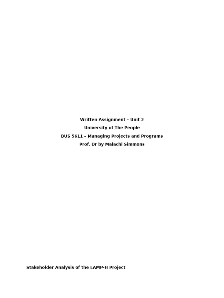 Unit 2 - Written Assignment | PDF | Project Management | Business