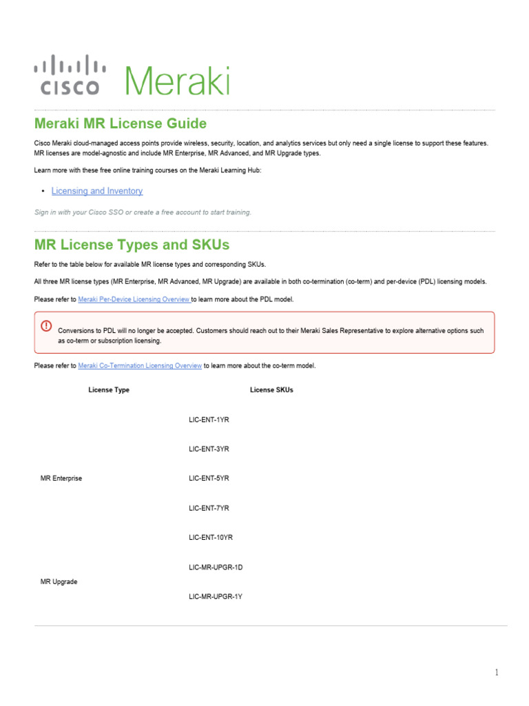 Cisco Licencia Meraki Lic Ent 3yr Cloud Ficha Tecnica 1 | PDF | Wireless Access Point | Computing