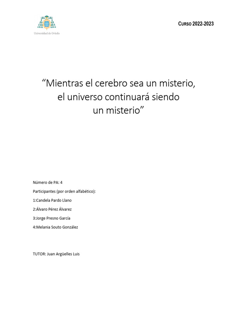 PA4 Grupo 4 | PDF | Memoria | Neurona