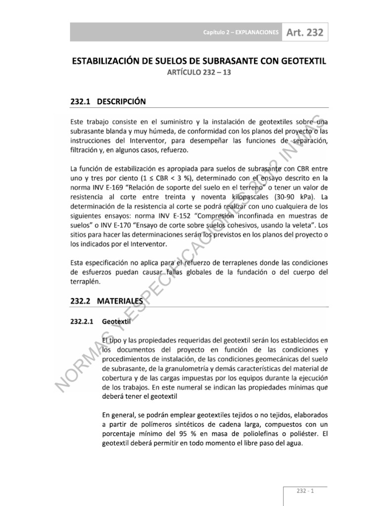 H° Normas Invias (CO) 2012 Estab Suelo Sub Rasante | PDF