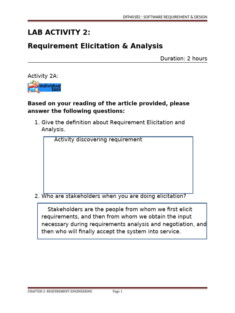 DFP40182 Lab Activity 2 SRD | PDF | Cognition | Human Communication