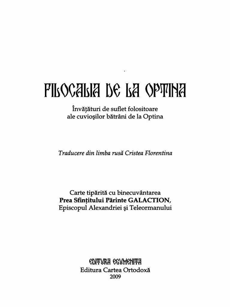 Filocalia de La Optina Vol 1 HD | PDF