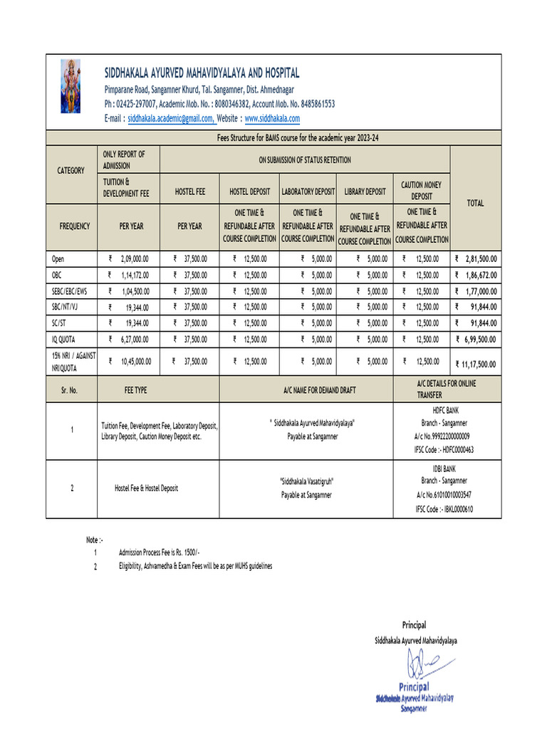 Sign Fee Structure | PDF | Payments