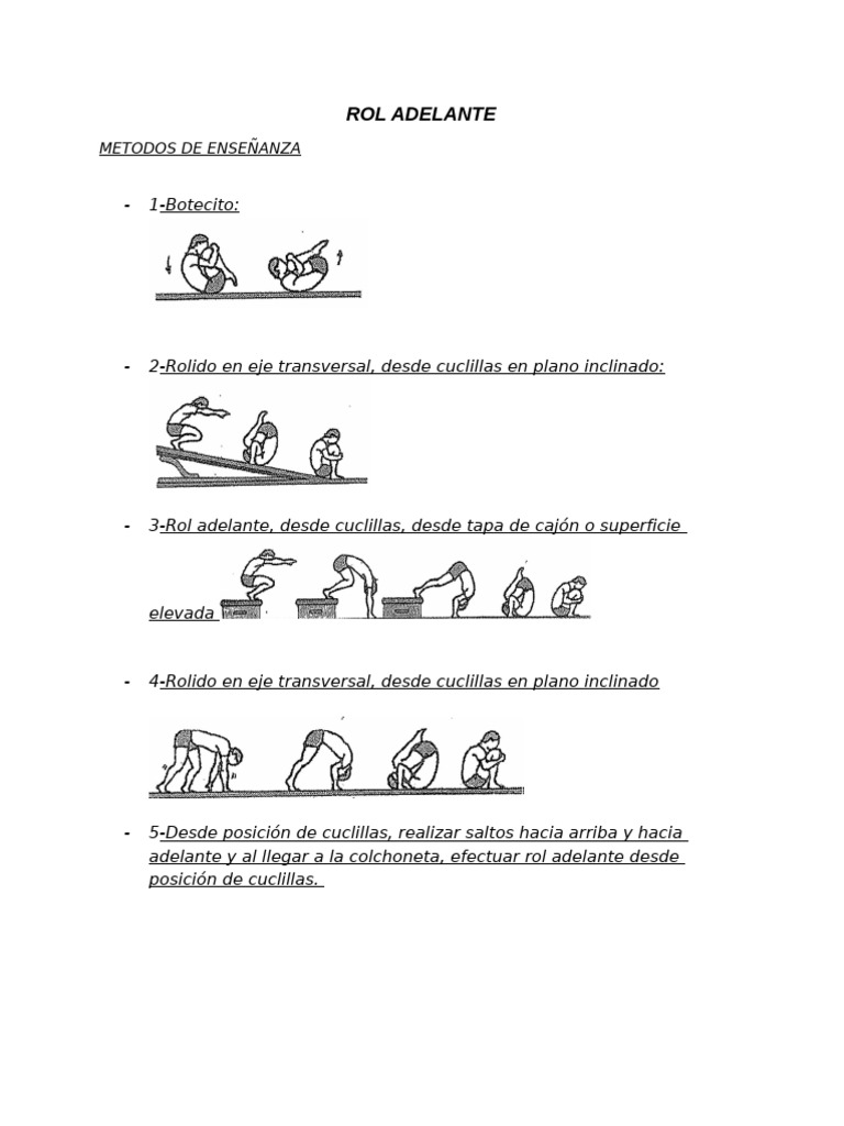 Metodología del Rol Adelante en Gimnasia | PDF