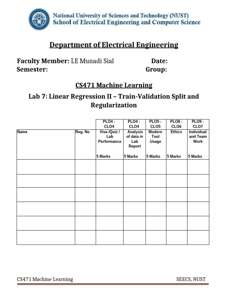 ML Lab 07 Manual - Linear Regression 2 (Updated Version 4) | PDF ... ML Lab 07 Manual - Linear Regression 2 (Updated Version 4) | PDF ...