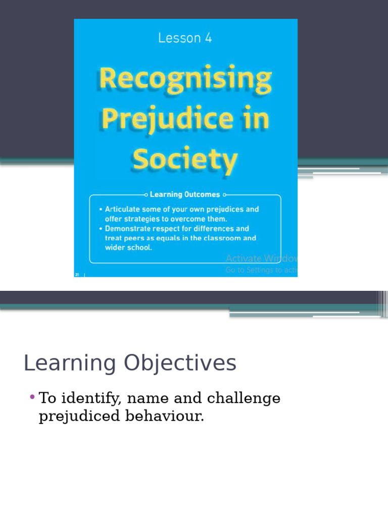 Recognising Prejudice in Society | PDF