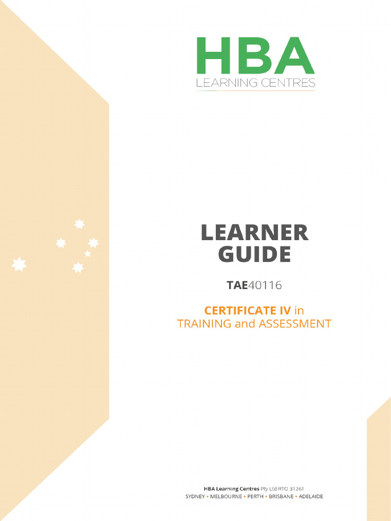 TAE40116 Learner Guide - V1.6 JAN 2020 | PDF | Vocational Education ...