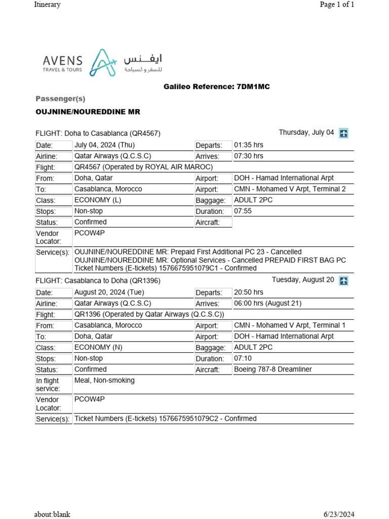 Galileo Reference: 7DM1MC: Passenger(s) | PDF