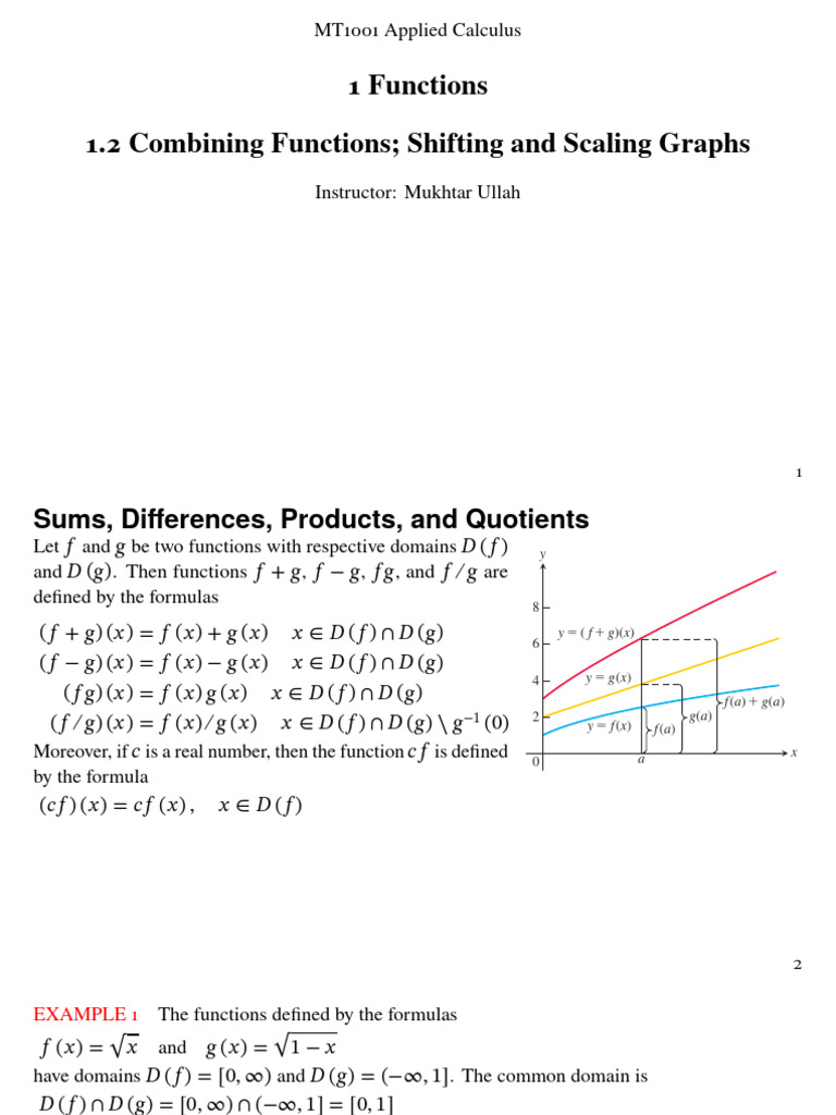 1.2 Combining Functions | PDF | Function (Mathematics) | Mathematical Logic