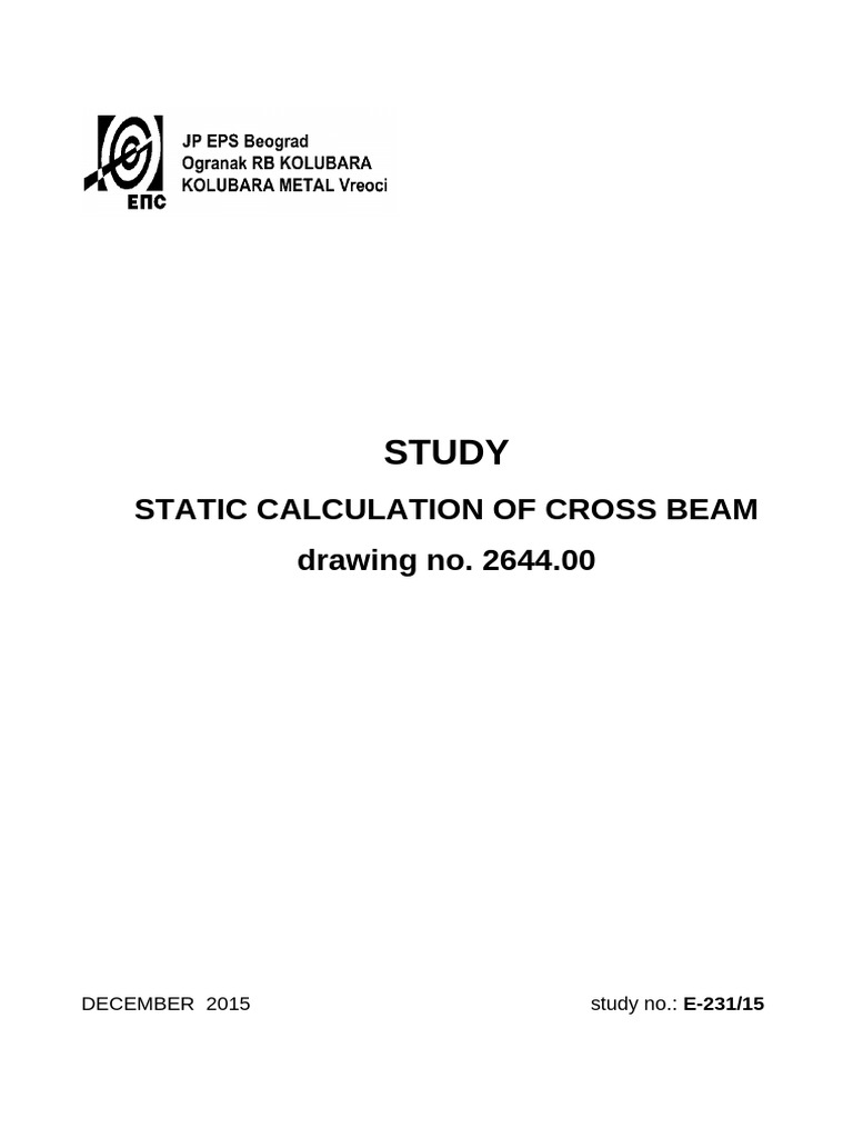 E-231 - 15 Elaborat Staticki Proracun Traverze Cr. Br. 2644.00 Za ...