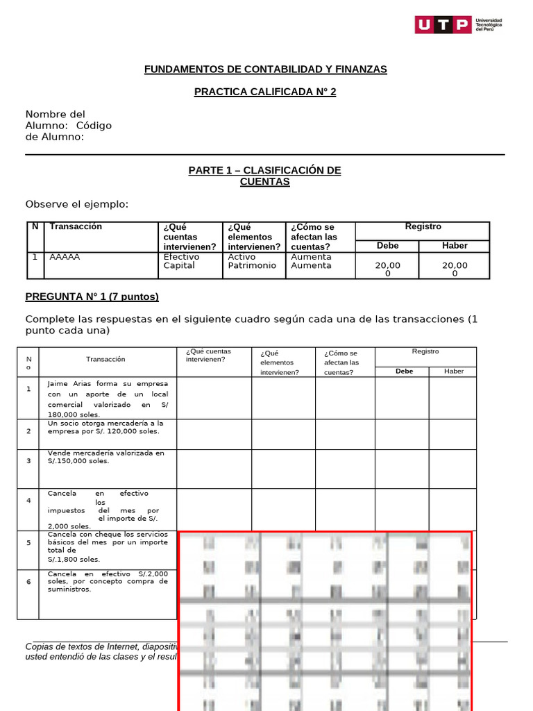 Práctica Calificada 2: Contabilidad y Finanzas | PDF | Bancos ...
