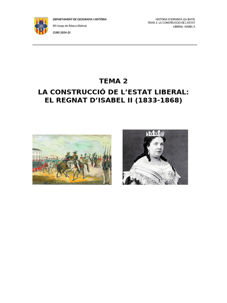 Tema 2. Isabel II | PDF