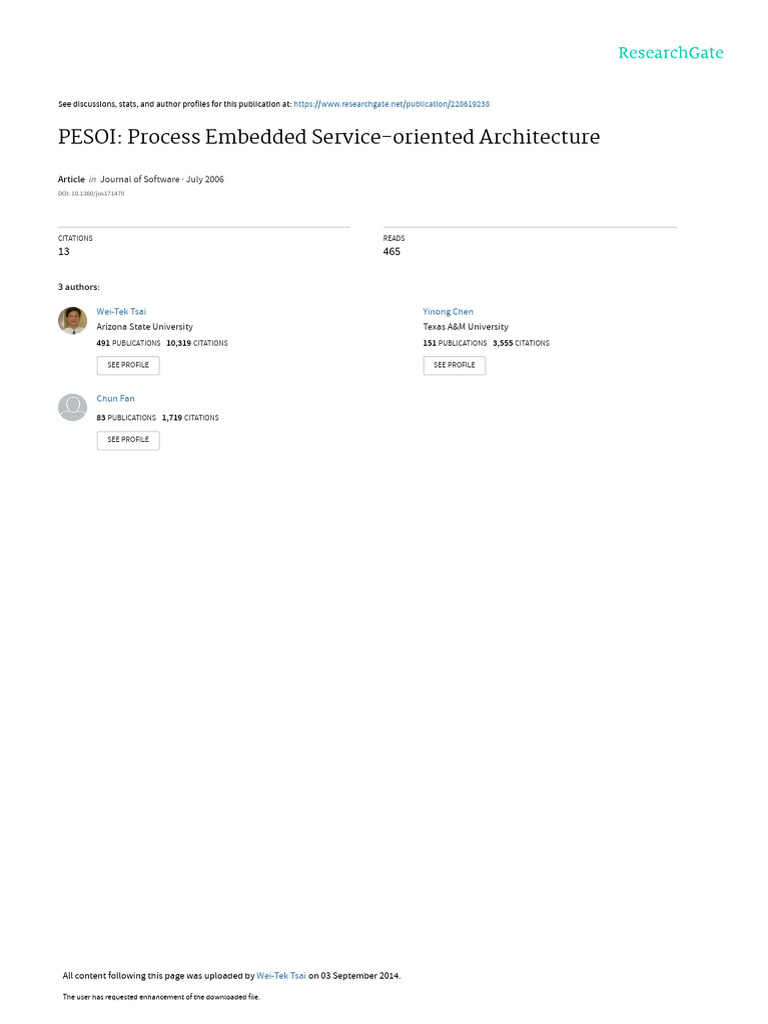 PESOI Process Embedded Service-Oriented Architectu | PDF | Service ...