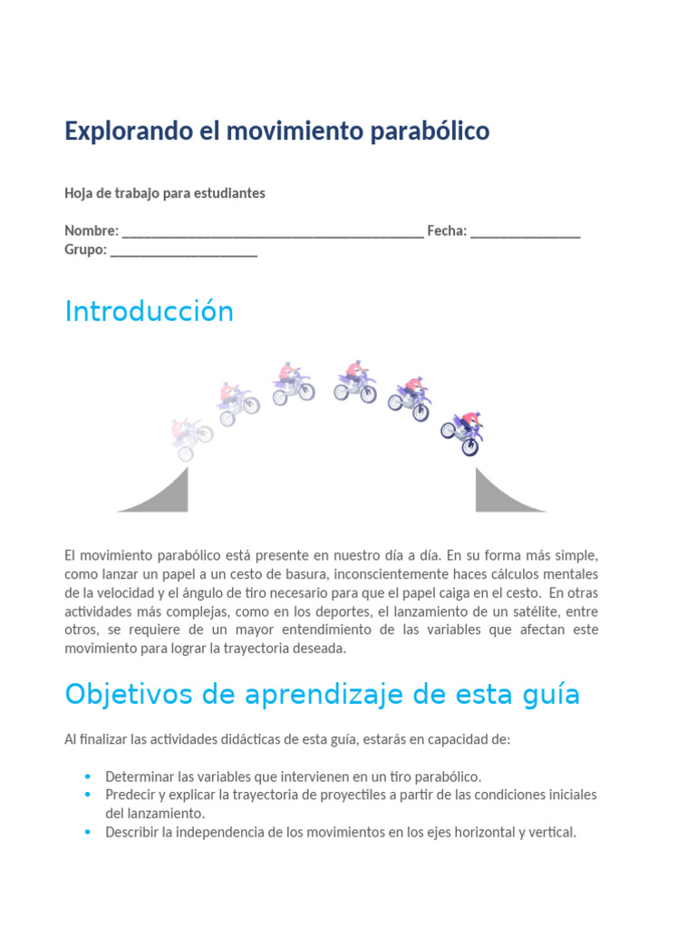 Aury Enith Vejerano - Explorando El Movimiento Parabólico | PDF ...