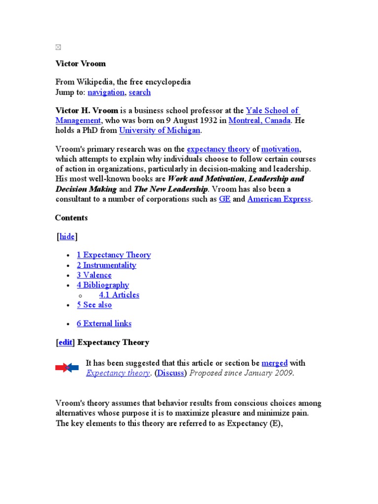 Victor Vroom | PDF | Motivation | Motivational