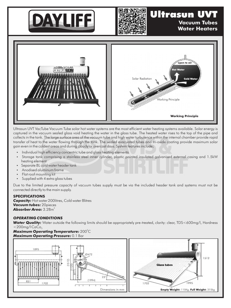 Efficient Vacuum Tube Solar Water Heater | PDF | Water Heating | Vacuum