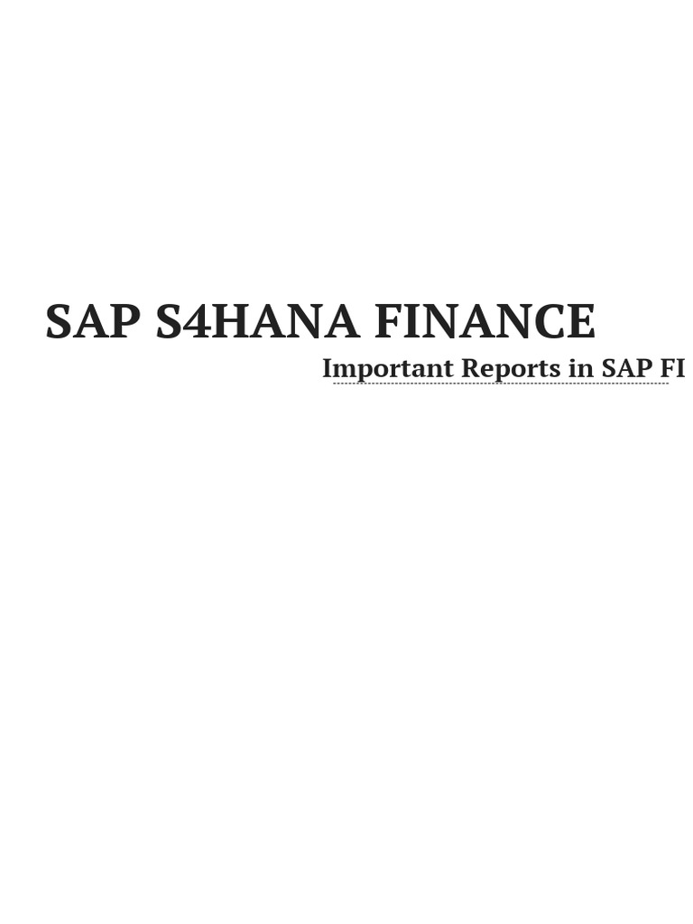 Key SAP FI Reports Overview | PDF | Business