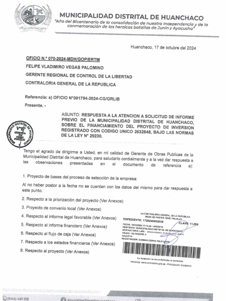 2.0oficio 070 2024 MDH Gop | PDF