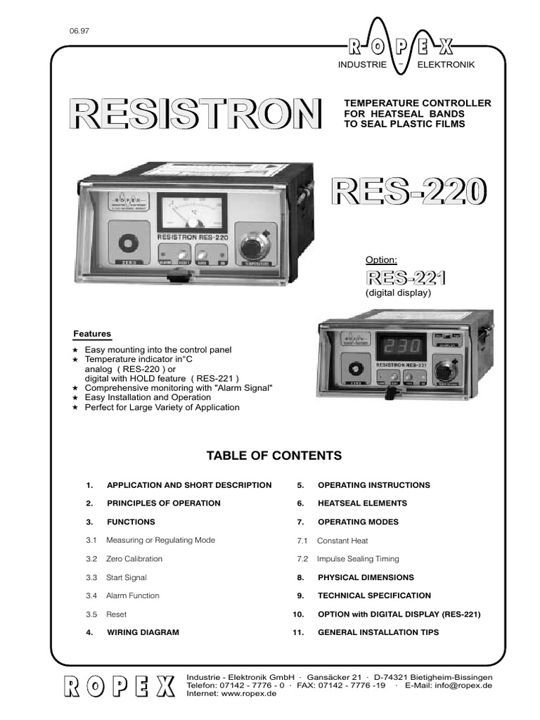 RES-220_E | PDF | Electrical Resistance And Conductance | Heat