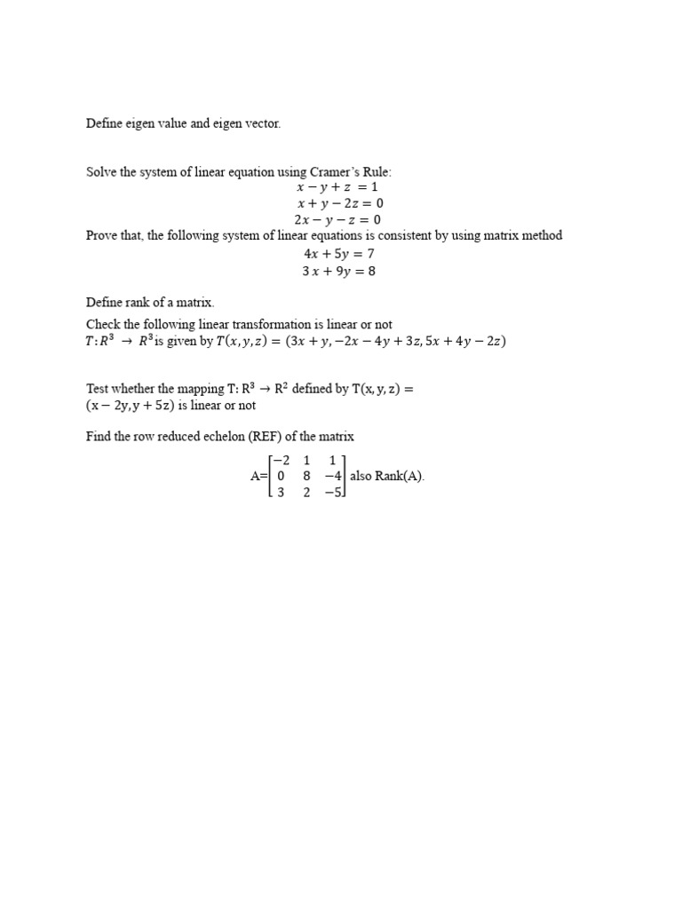 Linear Algebra Problems & Solutions | PDF