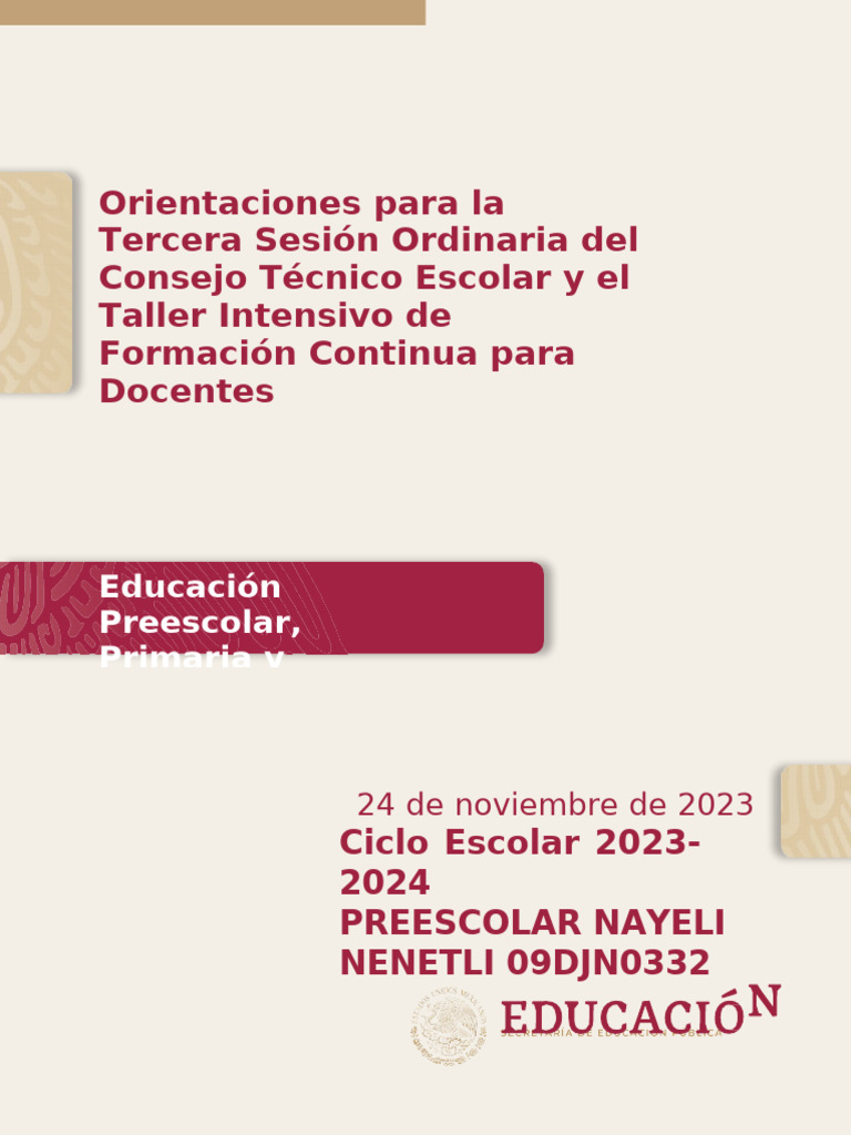 TM Orientaciones Preescolar Sesion 3 | PDF | Evaluación | Educación de la primera infancia