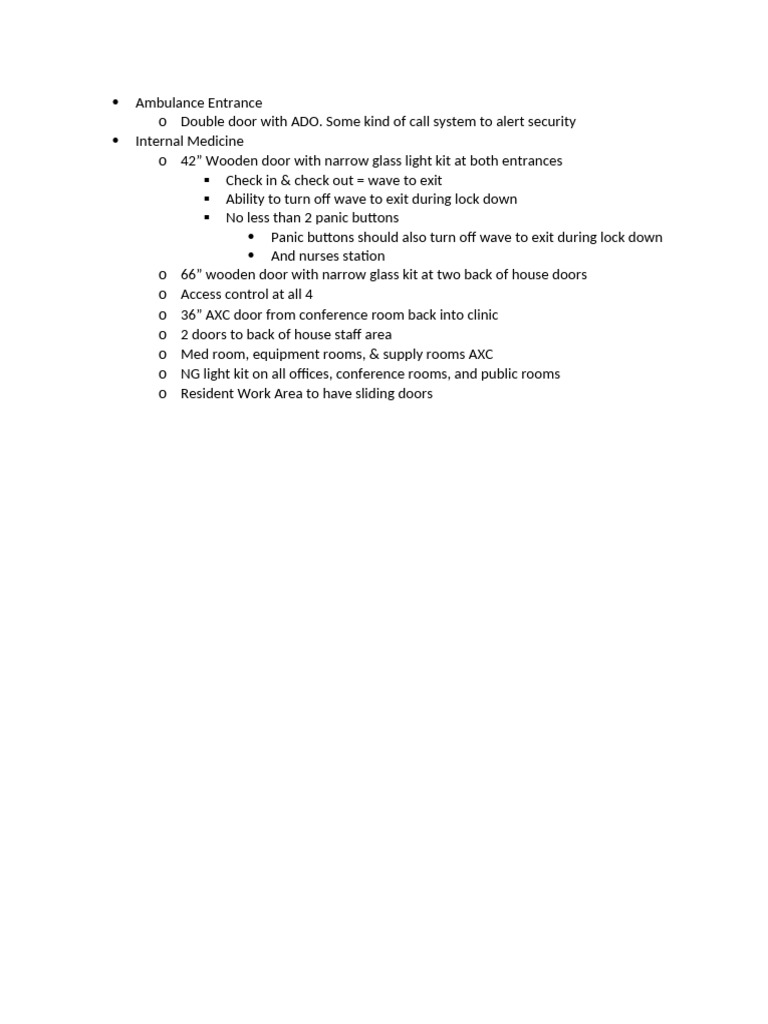 Ambulance Entrance | PDF