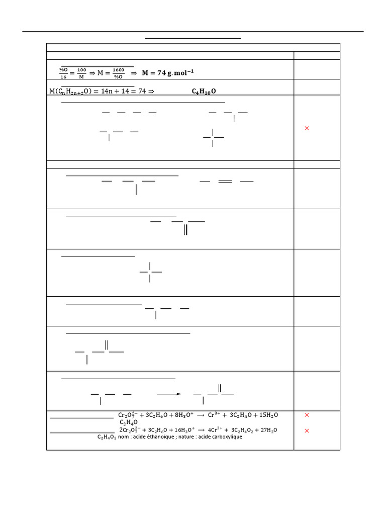 Correction DS1 de Chimie 2024-2025 | PDF | Composés organiques ...