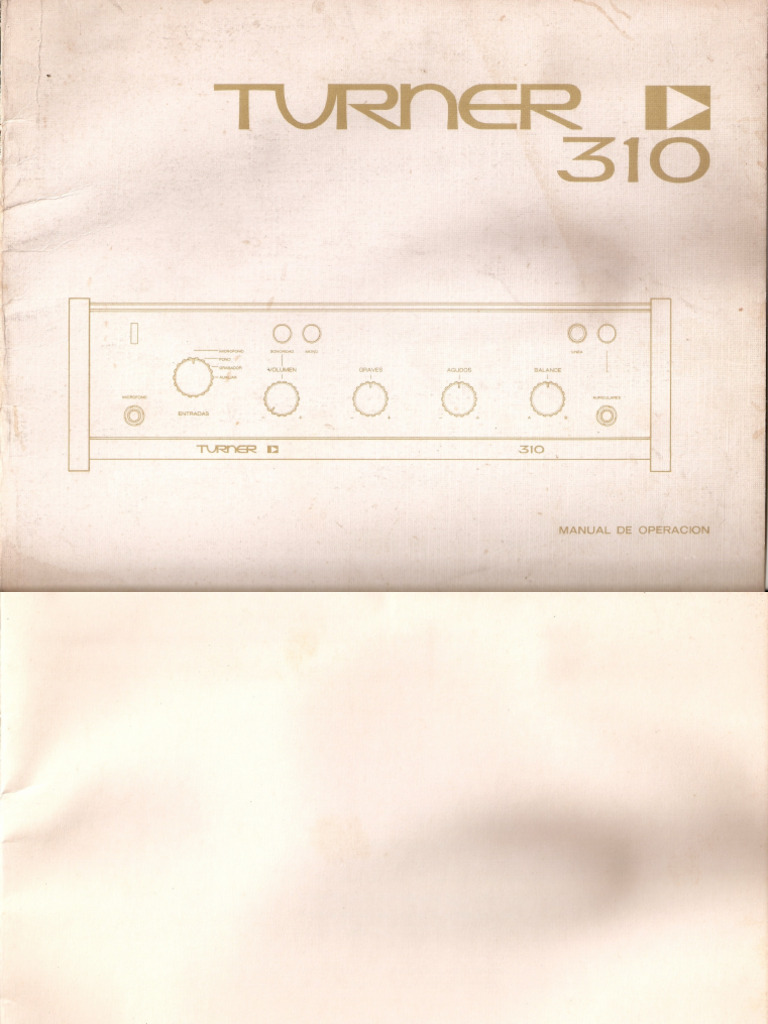 Turner 310 Manual de Operación | PDF