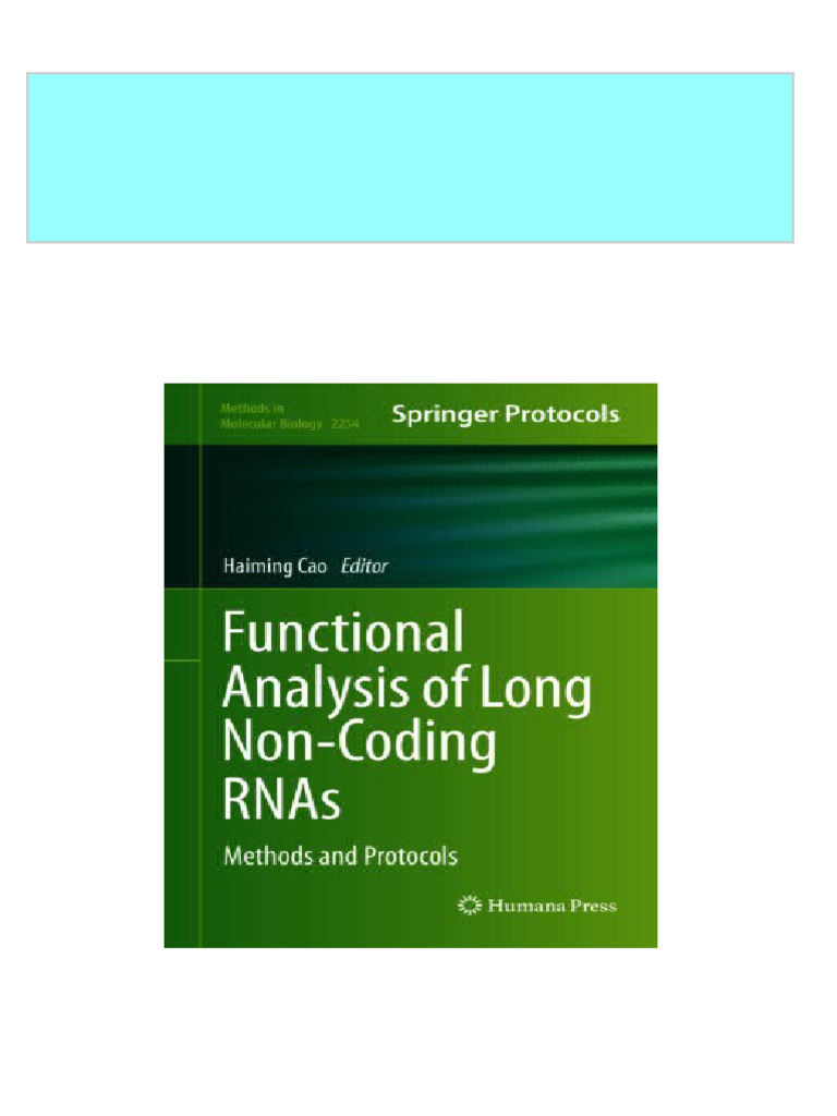 Full Functional Analysis Of Long Non Coding Rnas Methods And Protocols