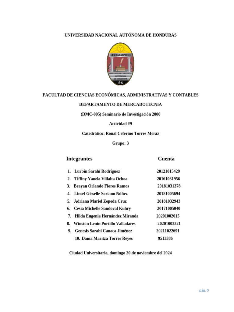 Grupo No3 U2T9a6 | PDF | Honduras | Consumo (economía)