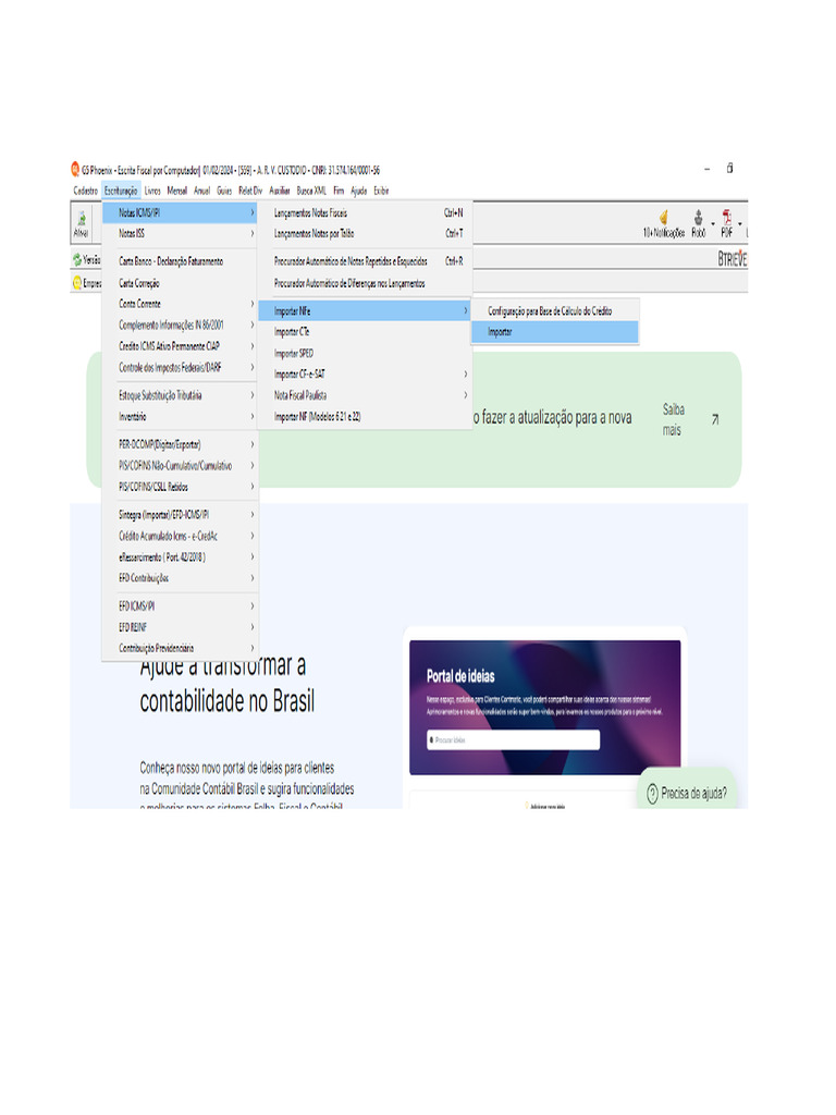 Importar Nota de Entrada | PDF