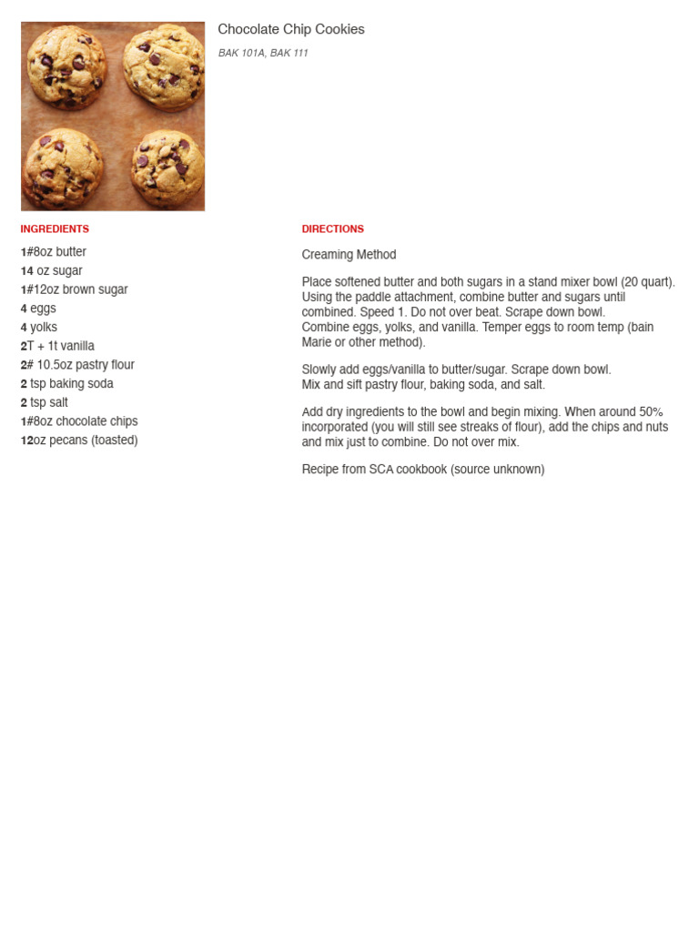 Chocolate Chip Cookies | PDF
